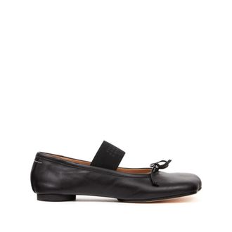 Maison Margiela Flache Lederschuhe mit Schleife - - Shoes - Damen - Schwarzk - 39 EU
