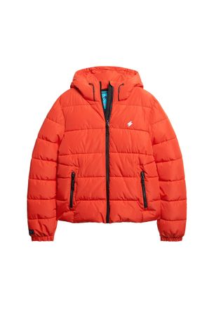 Superdry Herren Sports Steppjacke mit Kapuze Kräftiges Rot S