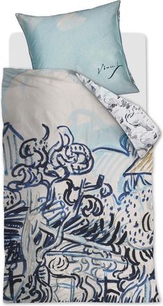 Beddinghouse x Van Gogh Museum Vieux Vignoble bettw&auml;sche-Set 2 TLG. - 135x200 - Blau - Baumwollsatin - mit Rei&szlig;verschluss