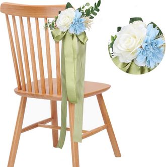 Generic K&uuml;nstliche Stuhllehne aus Seide, Blumendekoration, Praktisch f&uuml;r Hochzeitsfeiern, Outdoor-Aktivit&auml;ten, 8er-Set ( 1)