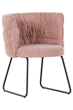 CARRYHOME Stuhl, Rosa, Schwarz, Metall, Textil, Kufe, Rundrohr, 62x80x62 cm, Stoffauswahl, Esszimmer, St&uuml;hle, Esszimmerst&uuml;hle, Vierfu&szlig;st&uuml;hle