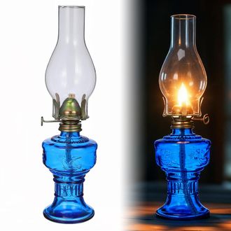 Lurrose DIYEAH Retro Glas Kerosinlampe Tischlampe Hohe Temperaturbest&auml;ndigkeit Dekorative Petroleumlampe f&uuml;r Innenr&auml;ume Wohnzimmer K&uuml;che Notfallbeleuchtung El