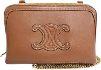 Celine Sac bandouli&egrave;re vintage &agrave; maillons de cha&icirc;ne Pre-owned - Femme - Pre-owned - Brun - Taille: ONE Size