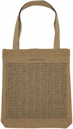 Fabulous Sac Shopping Tote Bag Aspect Lin - Code Binaire Cherchez lintrus - Sac de Courses Toile Epaisse 360g Beige Naturel Cabas Port&eacute; Epaule Solide Imprim&eacute; e