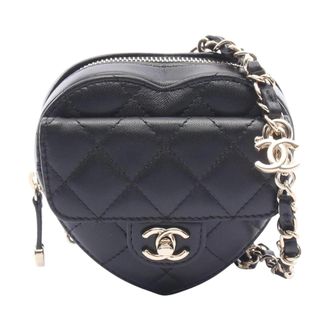 Chanel Pre-owned Herzf&ouml;rmige gesteppte Lammleder G&uuml;rteltasche - - Pre-owned - Damen - Schwarzk - ONE SIZE