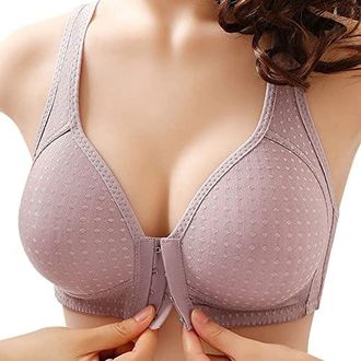 Generic Soutien Gorge Rouge Ouvert Devant, &Agrave; Fermeture Avant sans Couture Lingerie, Soft Push-Up 1pc, Oversize Loisirs Sports Bra, Pas Cher Yogo Bustier, pour