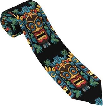 Generic Cravate, Motif de masque tiki color&eacute;, officielle Cravate Homme, Impression Cravates en soie pour C&eacute;r&eacute;monie, r&eacute;union, Accessoire Chemise
