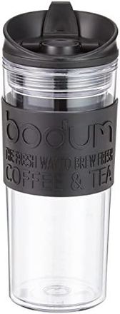 Bodum 11101-01S TRAVEL MUG Mug de voyage isotherme en plastique, couvercle &agrave; clapet, 0.45 l
