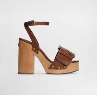 Dolce & Gabbana Cowhide Wedge Sandals - Frau Sandalen Und Wedges Brown 39.5