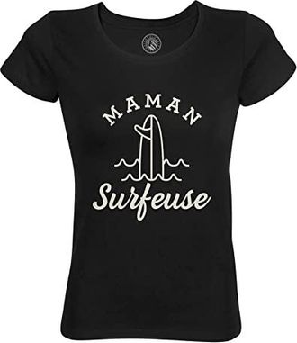 Fabulous T-Shirt Femme Col Rond Maman Surfeuse Sport Basketball Ballon M&egrave;re