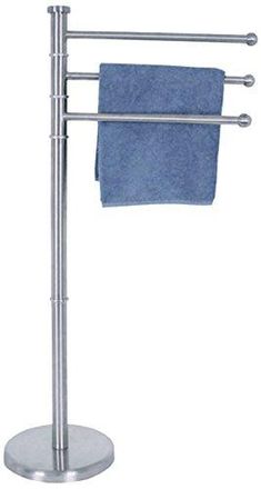 MSV 140338 Handtuchhalter mit 3 Zweige Edelstahl 33 x 22 x 89 cm, Rostfreies Metall