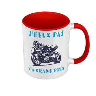 Fabulous Tasse Farbe Premium Qualit&auml;t Rot - JPeux Pas Ya Grand Prix Moto Racing Mechanique GP - Tasse mit Henkel und farbigem Innenfutter