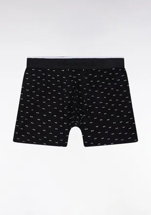 Eden Park Boxer En Jersey De Coton Micro-motifs Noeuds Papillon Noir
