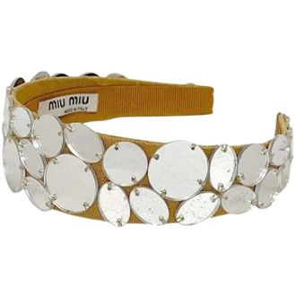 Miu Miu Accessoire de cheveux en toile Pre-owned - Femme - Pre-owned - Beige - Taille: ONE Size