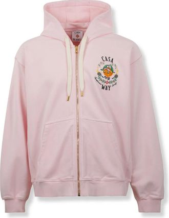 Casablanca Homme, Sweatshirts et sweats à capuche, Rose, Taille: XL Casa Way Full Zip Sweat à capuche