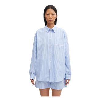 Sporty & Rich Gestreiftes Hemd mit Stickerei - - Blouses & Shirts - Damen - Blau - L