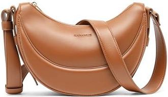 Expatri&eacute; Sac &agrave; &Eacute;paule Femmes Marron - Livia - Half Moon Bag en Cuir Vegan - Sac &agrave; Main avec Bandouli&egrave;re au Design Demi-lune - Hydrofuge