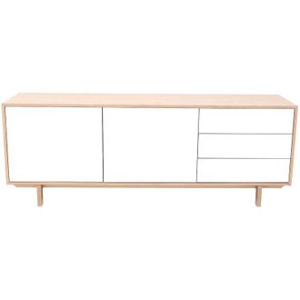 Miliboo Sideboard skandinavisch Holz Wei&szlig; 195 cm sid