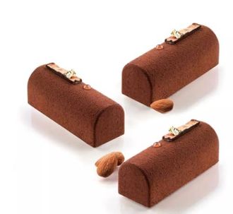 Silikomart SF130 - Moule en silicone N.9 Midi Buches 84x32 H 35 mm, terre cuite