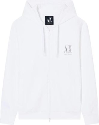 A|X Armani Exchange Homme, Sweatshirts et sweats &agrave; capuche, Blanc, Taille: XL SweaT-shirt zipp&eacute; &agrave; capuche avec poches avant