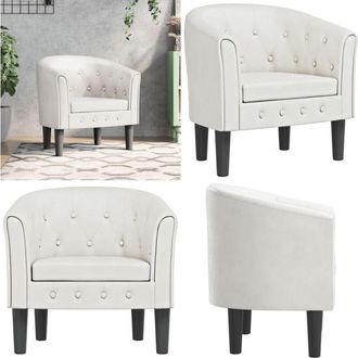 vidaXL Clubsessel Wei&szlig; Kunstleder - Moderner Sessel - Clubsessel - Lounge Chair - Wohnraum Dekoration - Esszimmer Stuhl - Home & Living