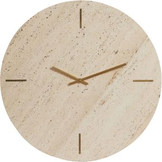 Light & Living Light & Living Uhr JENAY aus travertin Stein sandfarben - &Oslash;43 cm