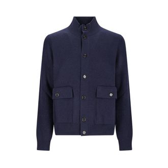 Lardini Doppelstrickjacke f&uuml;r M&auml;nner - - Knitwear - Herren - Blau - L