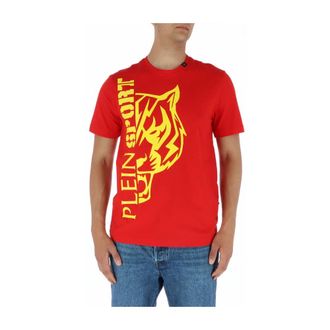 Plein Sport Gedrucktes Graues Baumwoll-T-Shirt - - Sport - Herren - Rot - M