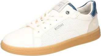 Mustang Jeans Homme 4204-303 Chaussures Basses &agrave; Lacets, Blanc, 43 EU
