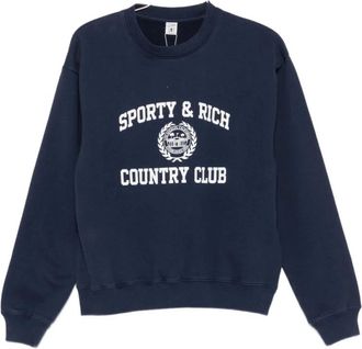 Sporty & Rich Femme, Sweatshirts et sweats &agrave; capuche, Bleu, Taille: 38 FR Pull Ras du Cou