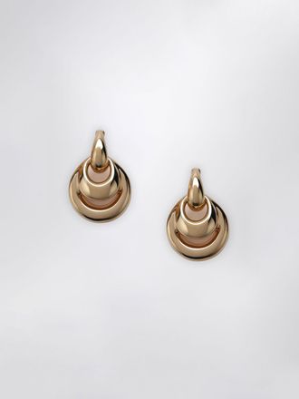 Panconesi Boucles doreilles pendantes Blow Up en laiton plaqu&eacute; or 18 carats au design arrondi