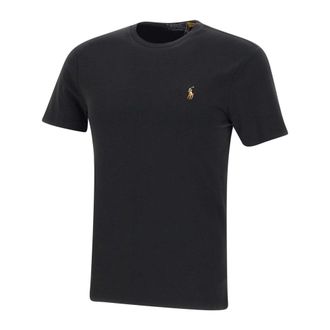 Polo Ralph Lauren Homme, Tops, Noir, Taille: S Custom Slim Fit Cotton T-Shirt