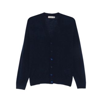 Canali V-Ausschnitt Strickjacke - - Knitwear - Herren - Blau - M