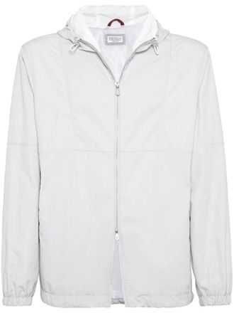 Brunello Cucinelli veste &agrave; logo imprim&eacute; - Blanc