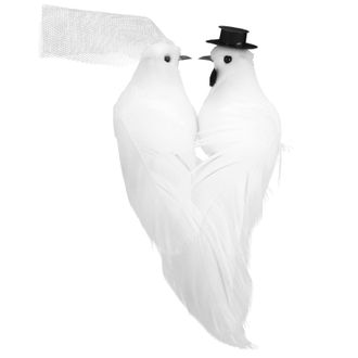 Artibetter 1 Paar Weiße Tauben Modell Hochzeit Tauben Ornament Hochzeitstaubenpaar Kardinalvögel Tiere Weihnachtsbaum Vogel Weiße Vogelskulptur Wohnkultur Liebha