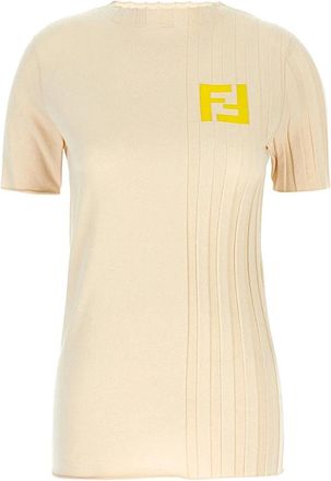 Fendi Damen, Oberteile, Beige, MGröße