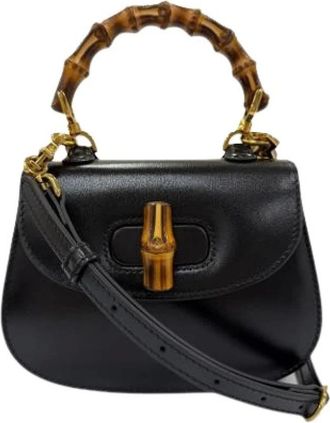 Gucci Sac &agrave; main Pre-owned Bamboo &agrave; poign&eacute;e sup&eacute;rieure - Femme - Pre-owned - Noir - Taille: ONE Size