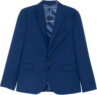 Daniele Alessandrini Homme, Vestes, Bleu, Taille: S Notched Lapel Blazer