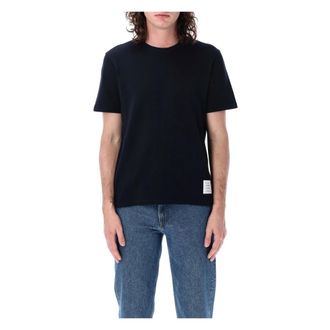 Thom Browne Homme, Tops, Bleu, Taille: S Back Stripe Pique T-Shirt
