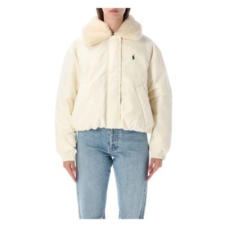 Polo Ralph Lauren Bomberjacke mit Pelzkragen - - Jackets - Damen - Wei&szlig; - L