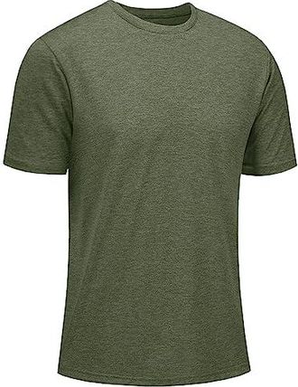 KEFITEVD Hauts &agrave; S&eacute;chage Rapide &agrave; Manches Courtes pour Hommes Chemises de Tennis &agrave; Col Rond T-Shirt de Sport L&eacute;ger,Vert Arm&eacute;e, L