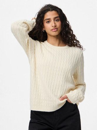 Pieces Strickpullover PCFIA LS CABLE KNIT NOOS BC
