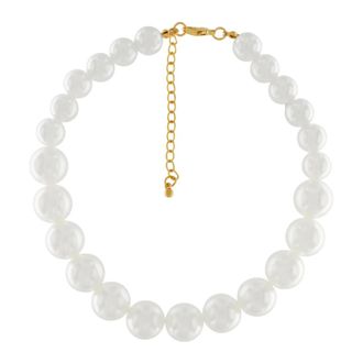 Dansk Copenhagen Collier de perles avec placage dor&eacute; - Femme - Accessoires - Blanc - Taille: ONE Size
