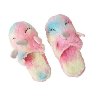 BESTONZON WRITWAA Pantoufles Licorne en Coton Doux Taille L Int&eacute;rieur Chaud Automne-Hiver Semelle Antid&eacute;rapante Chaussures L&eacute;g&egrave;res pour Maison et Chambre