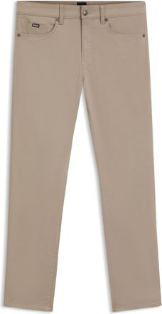 BOSS Herren H-Delaware5 Delaware Slim-Fit Hose aus elastischem Baumwoll-Satin Hellbeige 36/34