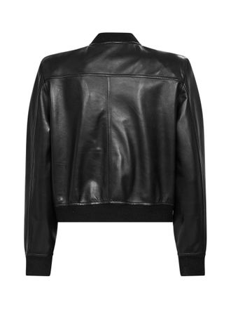Salvatore Santoro Womens Bomber Jacket Black Ovine Leather