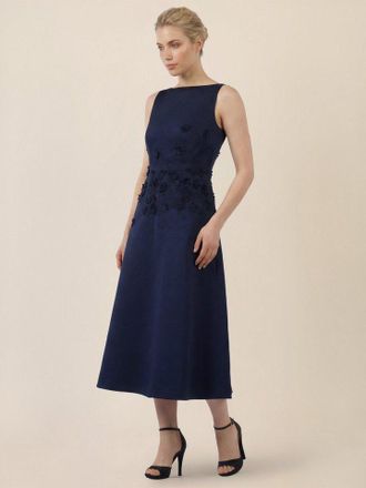 Apart Midikleid mit floraler 3D-Stickerei
