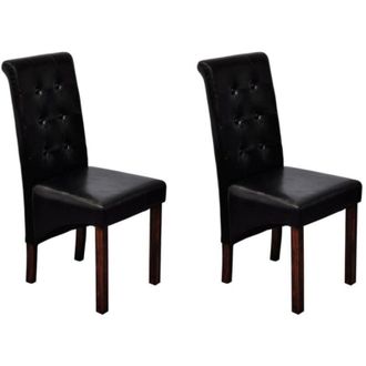vidaXL Esszimmerst&uuml;hle 2 Stk. Schwarz Kunstleder - Vidaxl