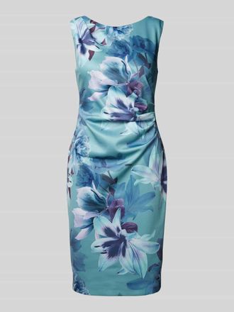 Christian Berg Cocktail Knielanges Cocktailkleid mit seitlicher Raffung