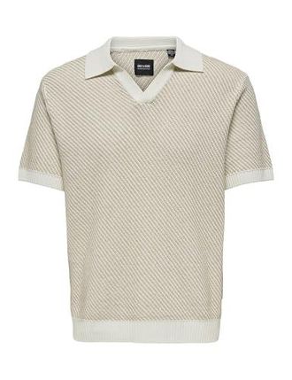 Only & Sons Onsadrian Life Reg 7 SS Resort Polo Knit, Doublure argentée, L Homme